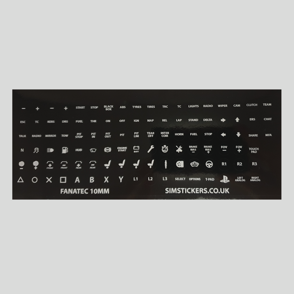 BLACK FANATEC 10mm | SIM STICKERS