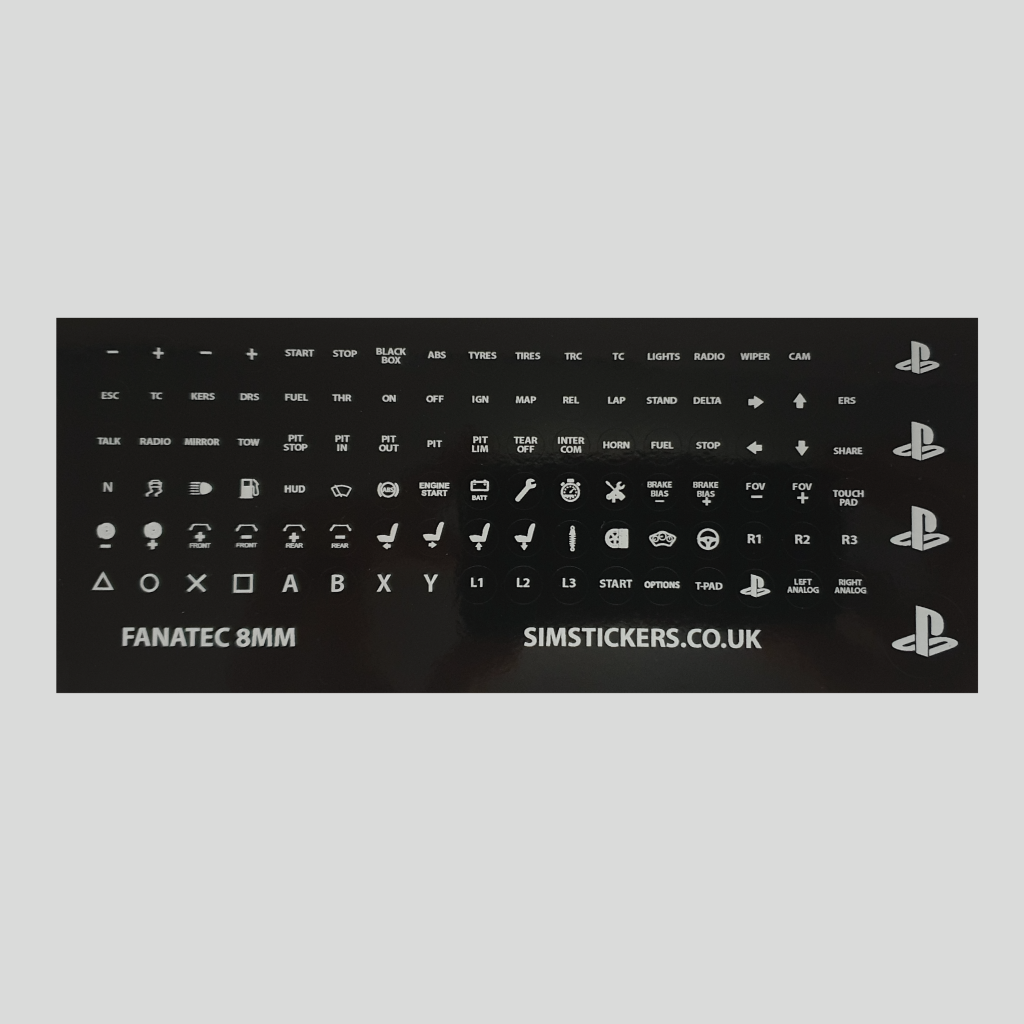 BLACK FANATEC 8mm | SIM STICKERS