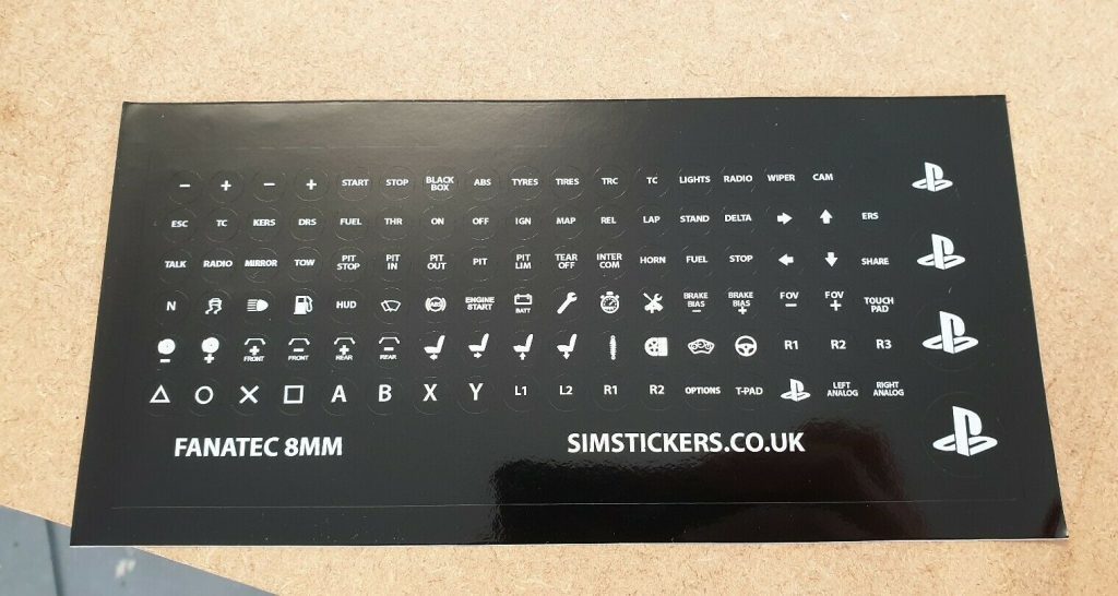 BLACK FANATEC 8mm | SIM STICKERS