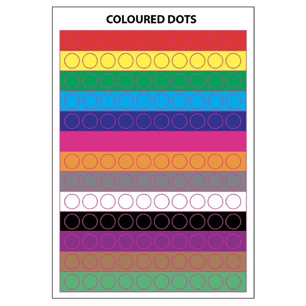 COLOURED DOTS 8mm or 10mm | SIM STICKERS