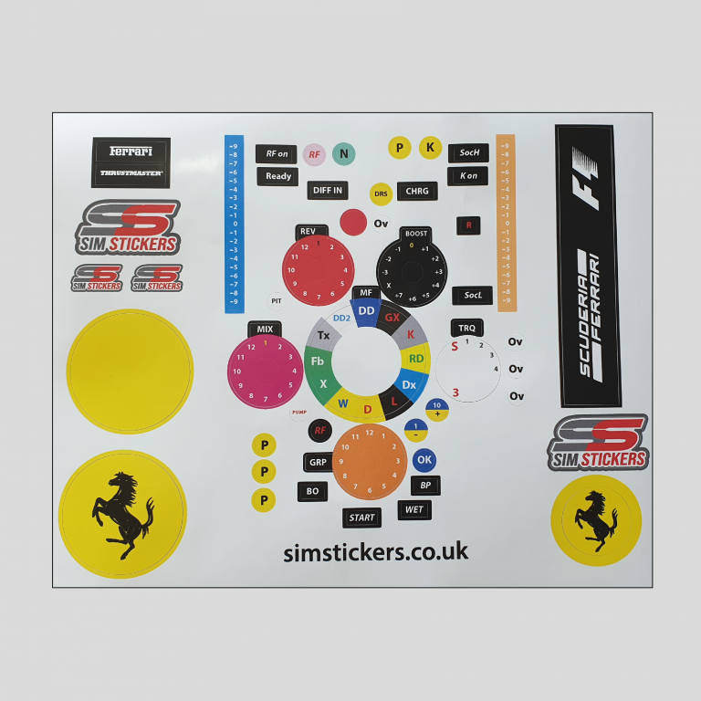 F1 Thrustmaster add on sticker set | SIM STICKERS